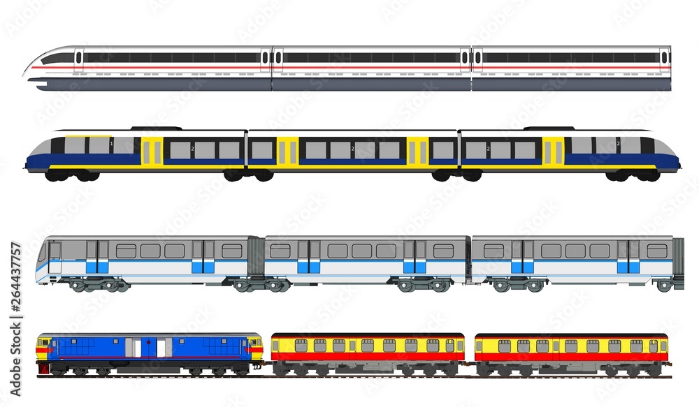 Vector series of high-speed trains Stock Vector | Adobe Stock
