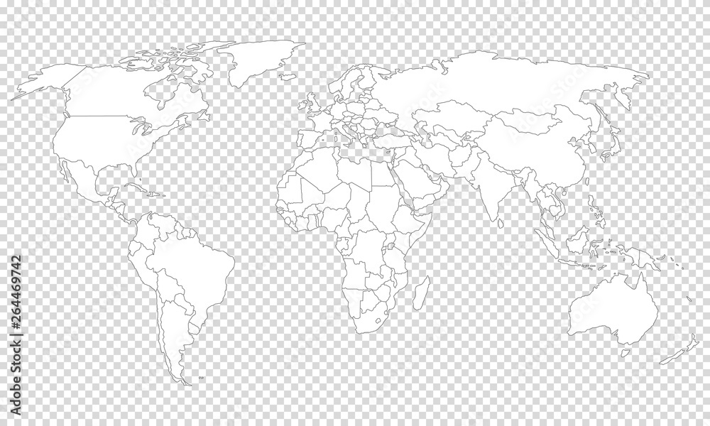 world map on transparent background Stock Vector | Adobe Stock