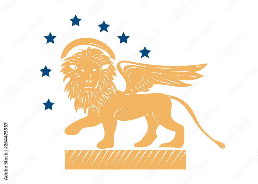 Winged Venetian Lion of Saint Mark or San Marco as a symbol of Venice ...