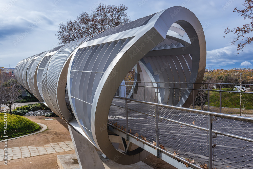Arganzuela pedestrian bridge in Madrid Rio public park in Madrid ...