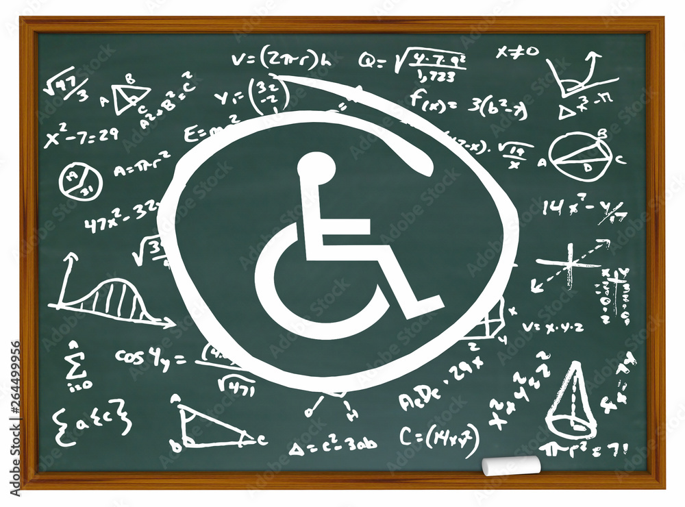 Wheelchair Disabled Person Symbol Disability Chalkboard Equations ...