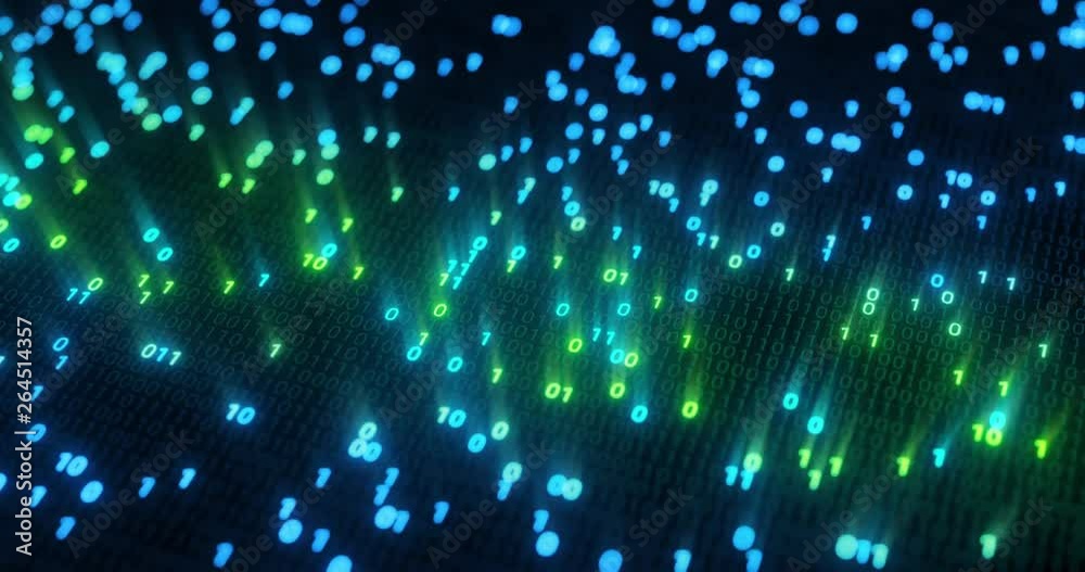 Vidéo Stock Futuristic data stream, Digital flow. Dynamic pattern with ...