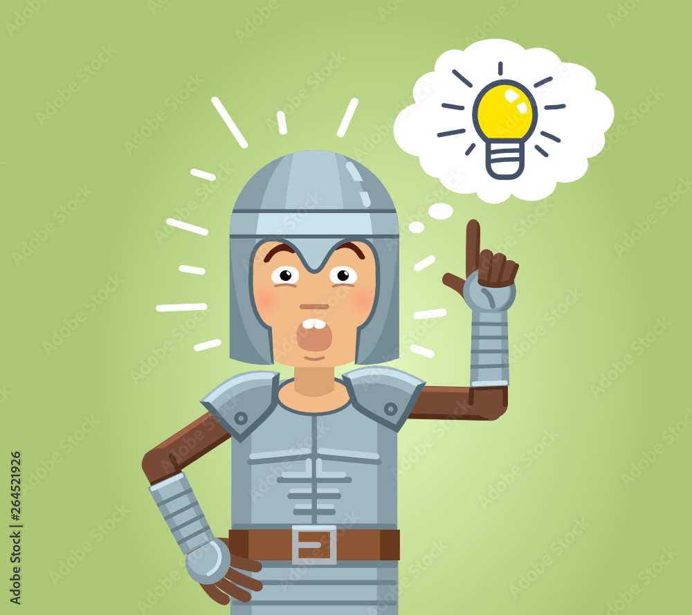 Medieval Knight Pointing Sword