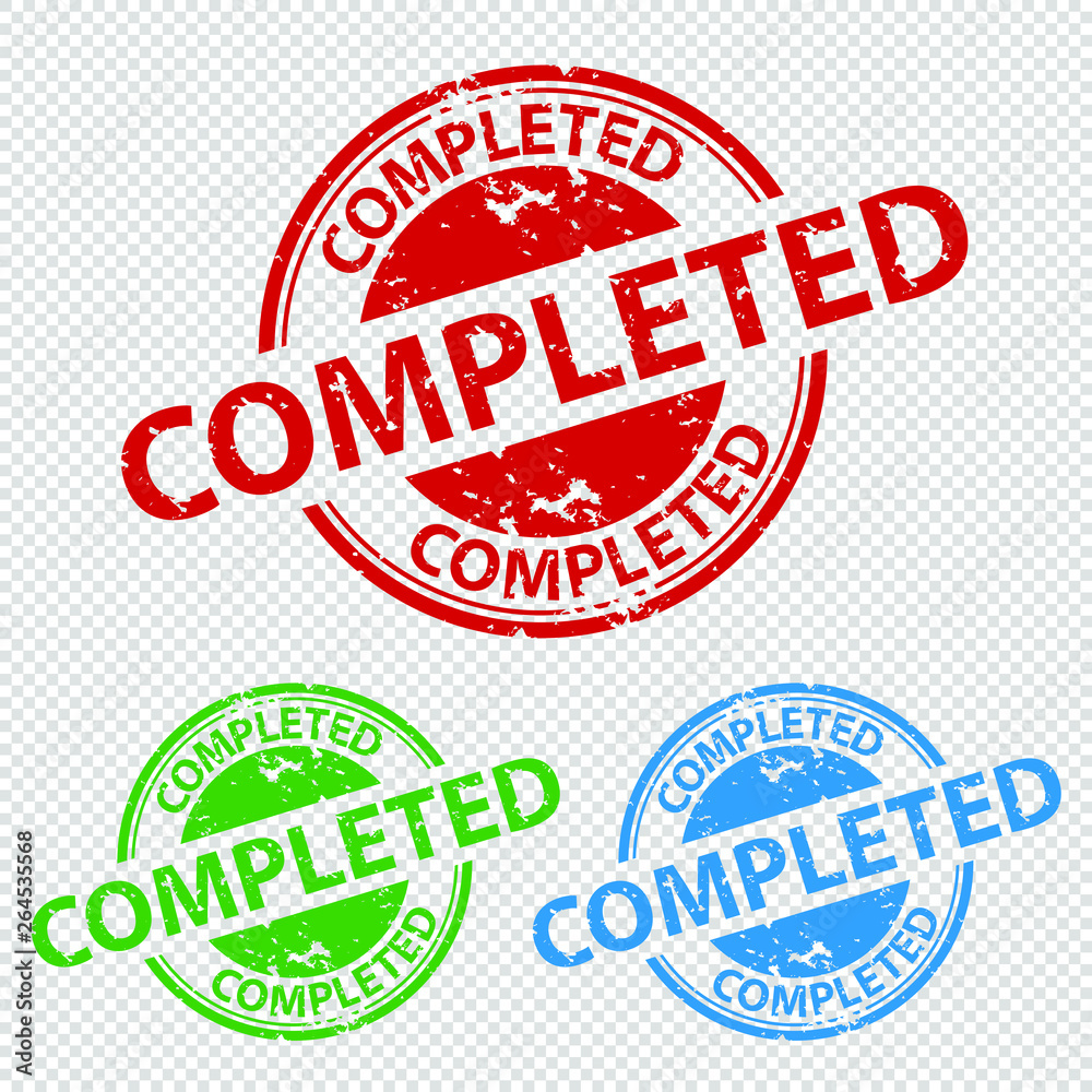 Rubber Stamp Seal Completed - Vector Illustration - Isolated On ...