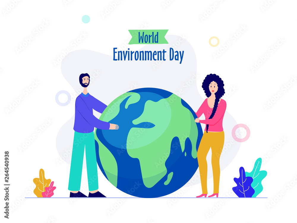 Human save the world for World Environment Day. Can be used as banner ...