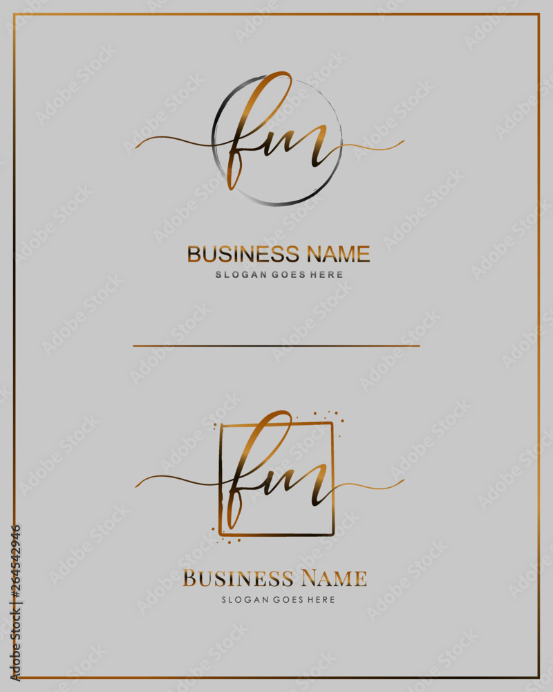 Initial F M FM handwriting logo vector. Letter handwritten logo ...