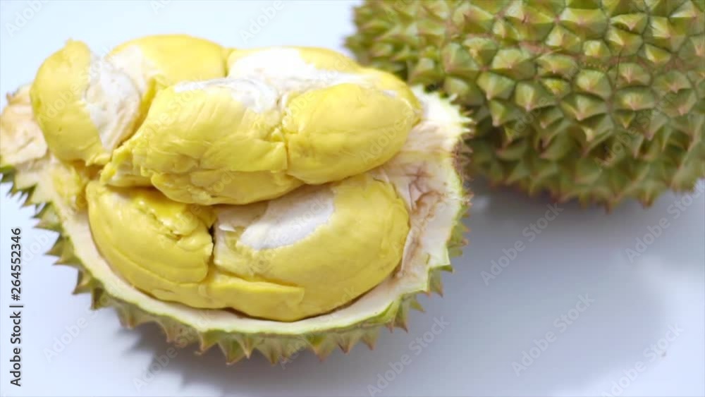 Still life photography of Durian the king of tropical fruits on white ...