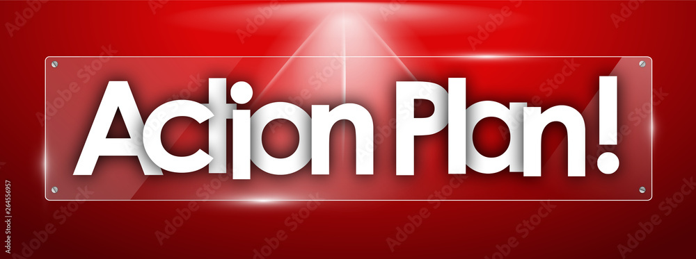 action plan word in transparent glass shapes Stock Illustration | Adobe ...