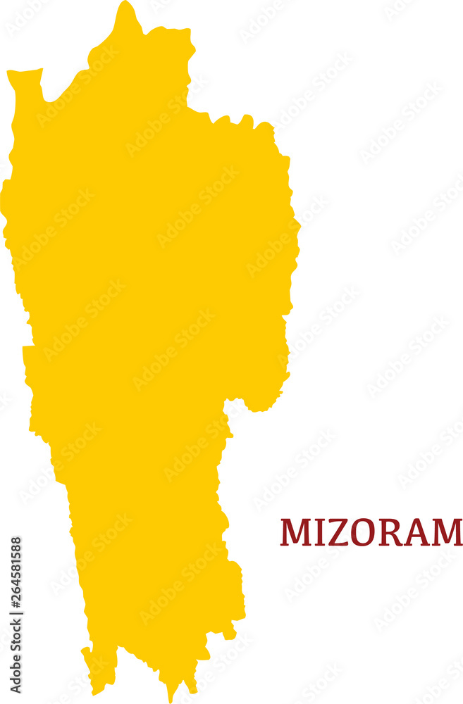 Mizoram Map Stock Illustration | Adobe Stock