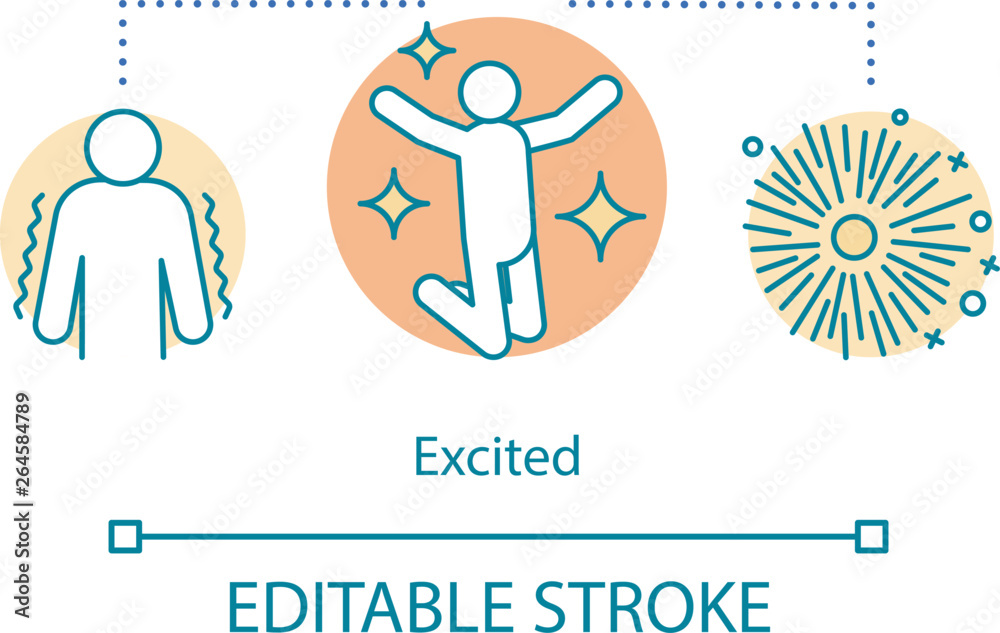 Excited concept icon Stock Vector | Adobe Stock
