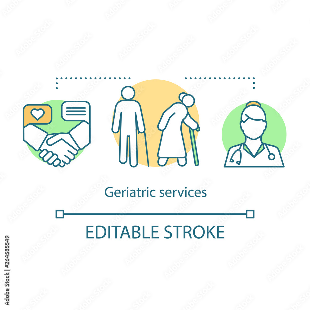 Geriatric concept icon Stock Vector | Adobe Stock