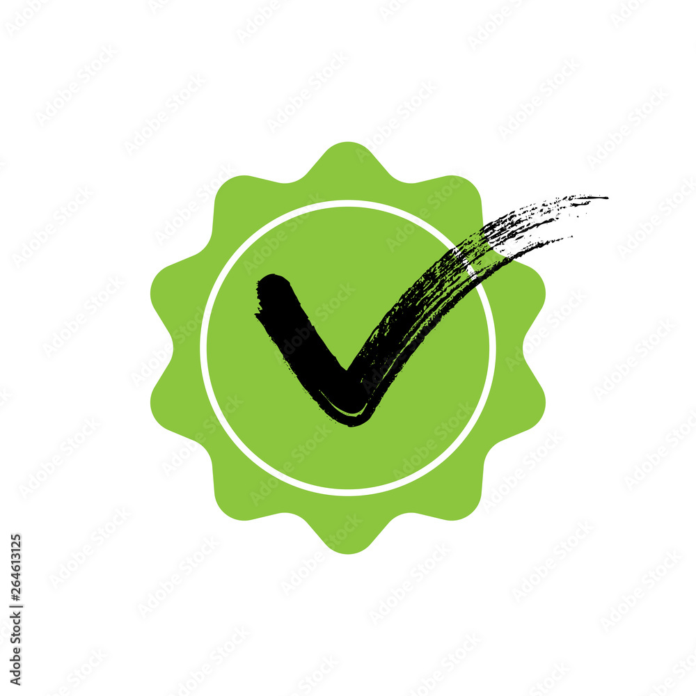 Check mark in bold brush stroke Stock Vector | Adobe Stock