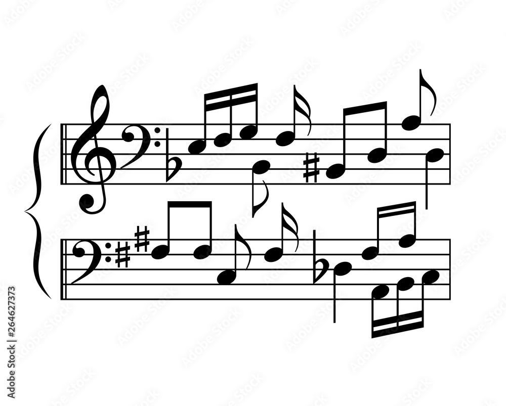 Music notes cartoon, abstract symbols combination Stock Vector | Adobe ...