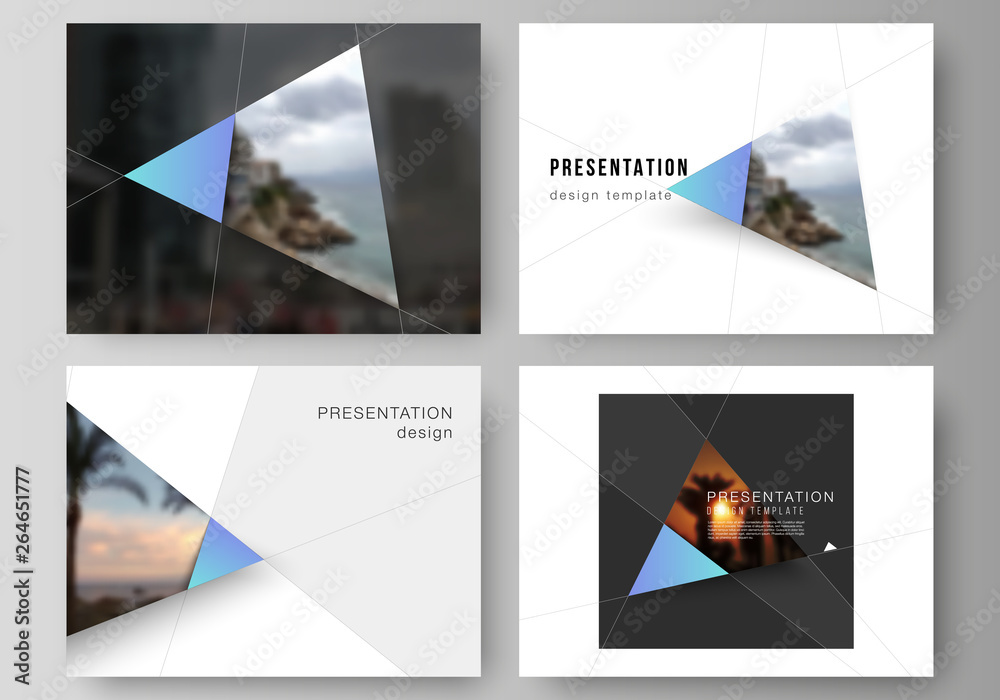 The minimalistic abstract vector layout of the presentation slides ...