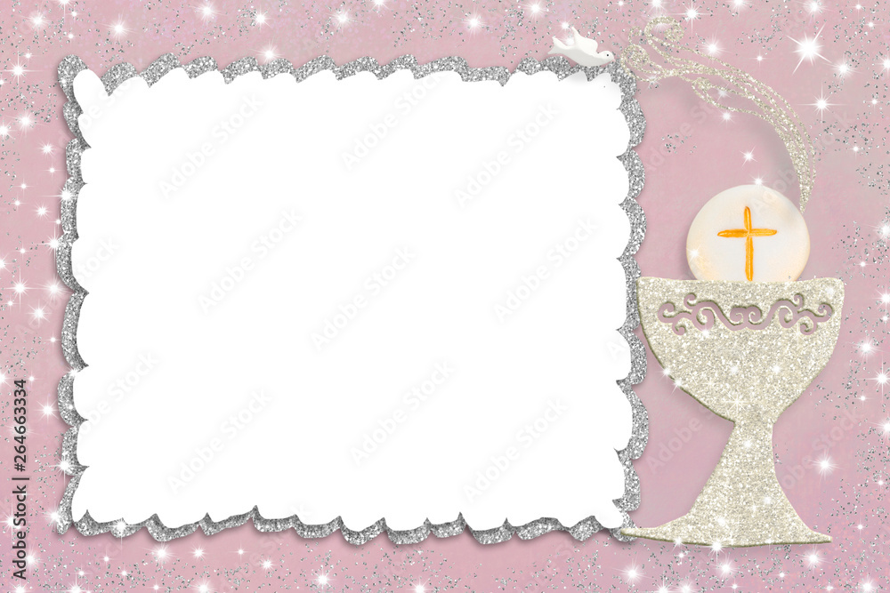 First holy communion invitation card. Stock Illustration | Adobe Stock