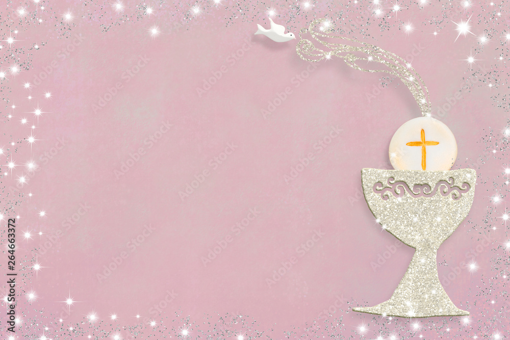First holy communion invitation card. Stock Illustration | Adobe Stock