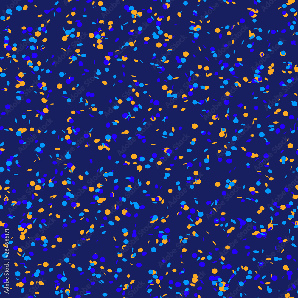 Seamless pattern with blue and yellow tiny particles, falling confetti ...