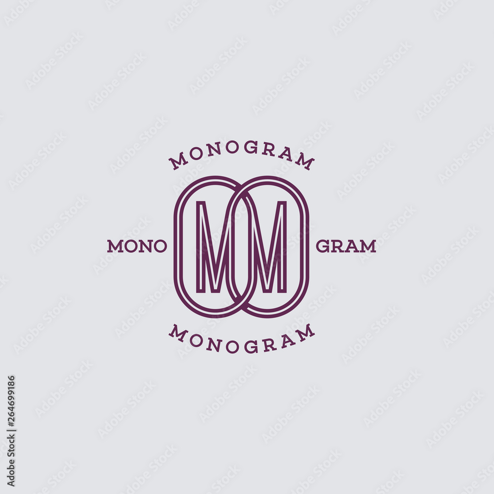 Monogram MM Stock Vector | Adobe Stock