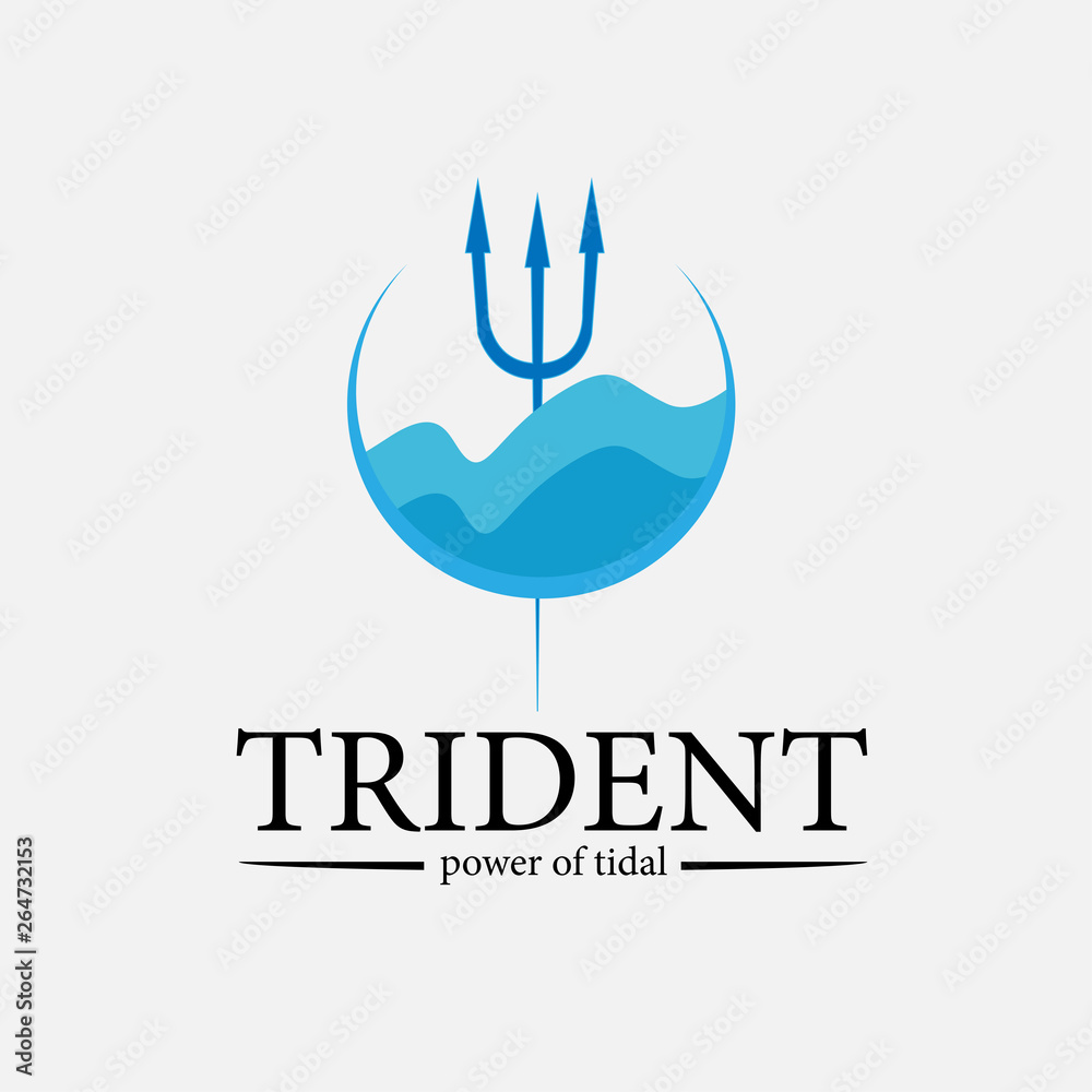 trident logo icon Stock Illustration | Adobe Stock