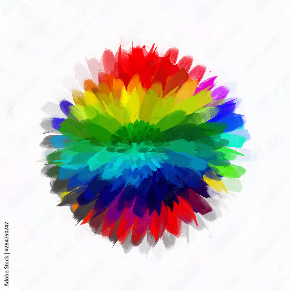 Rainbow watercolor brush strokes background colorful bright stroke ...