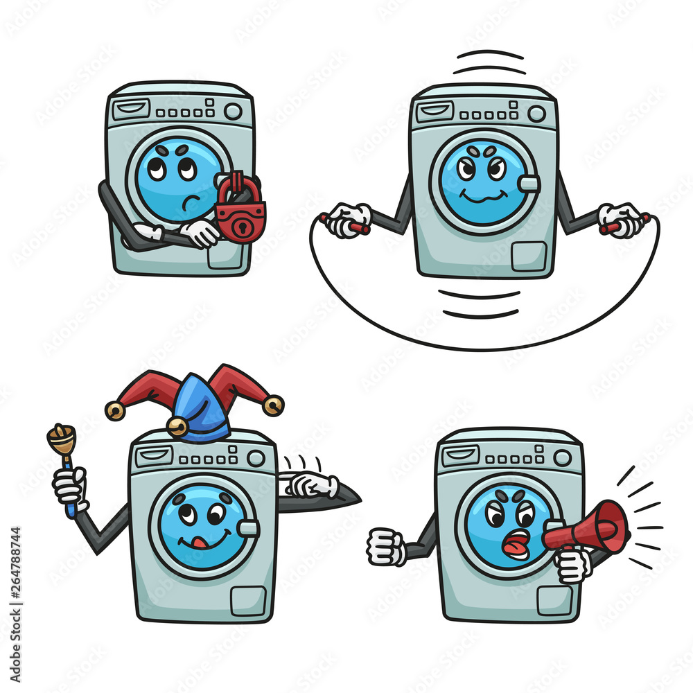 Broken Washing Machine Cartoon