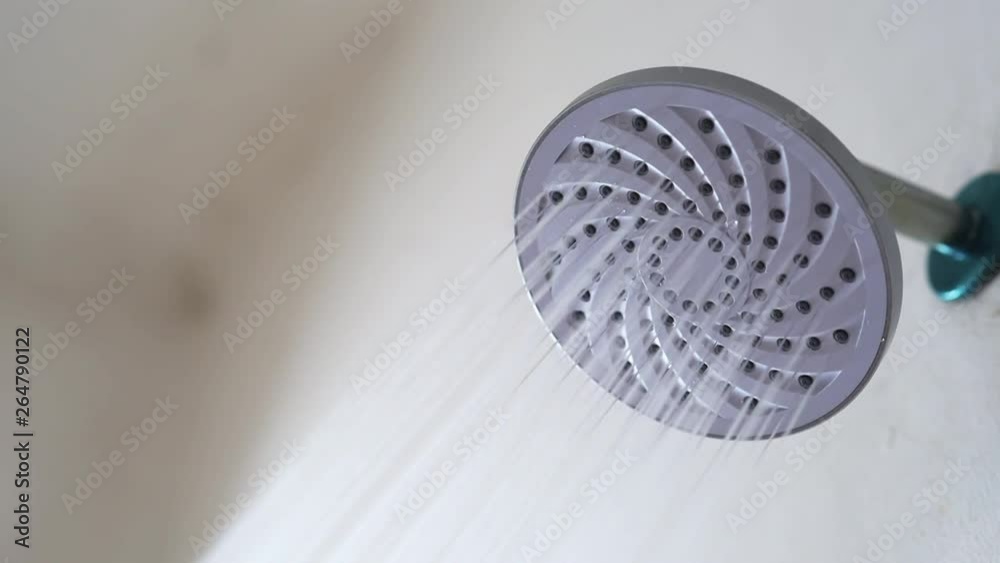 water flowing from shower head. Concept of hygiene. Full HD MP4 Stock ...