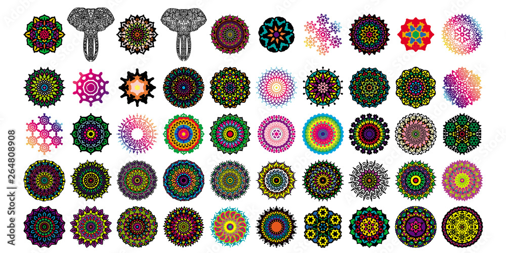 50 mandala collections sets. Boho style. Vector files can be applied to ...