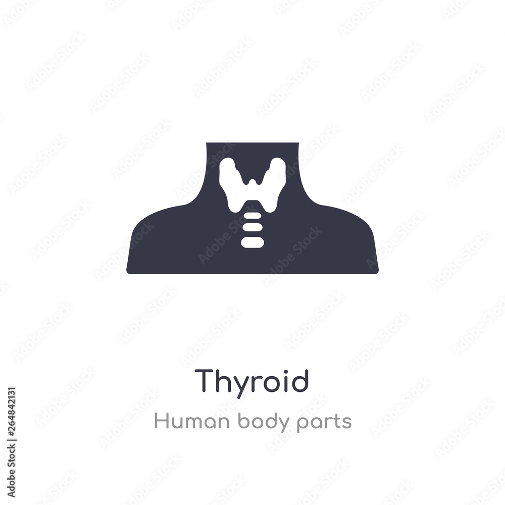 thyroid outline icon. isolated line vector illustration from human body ...