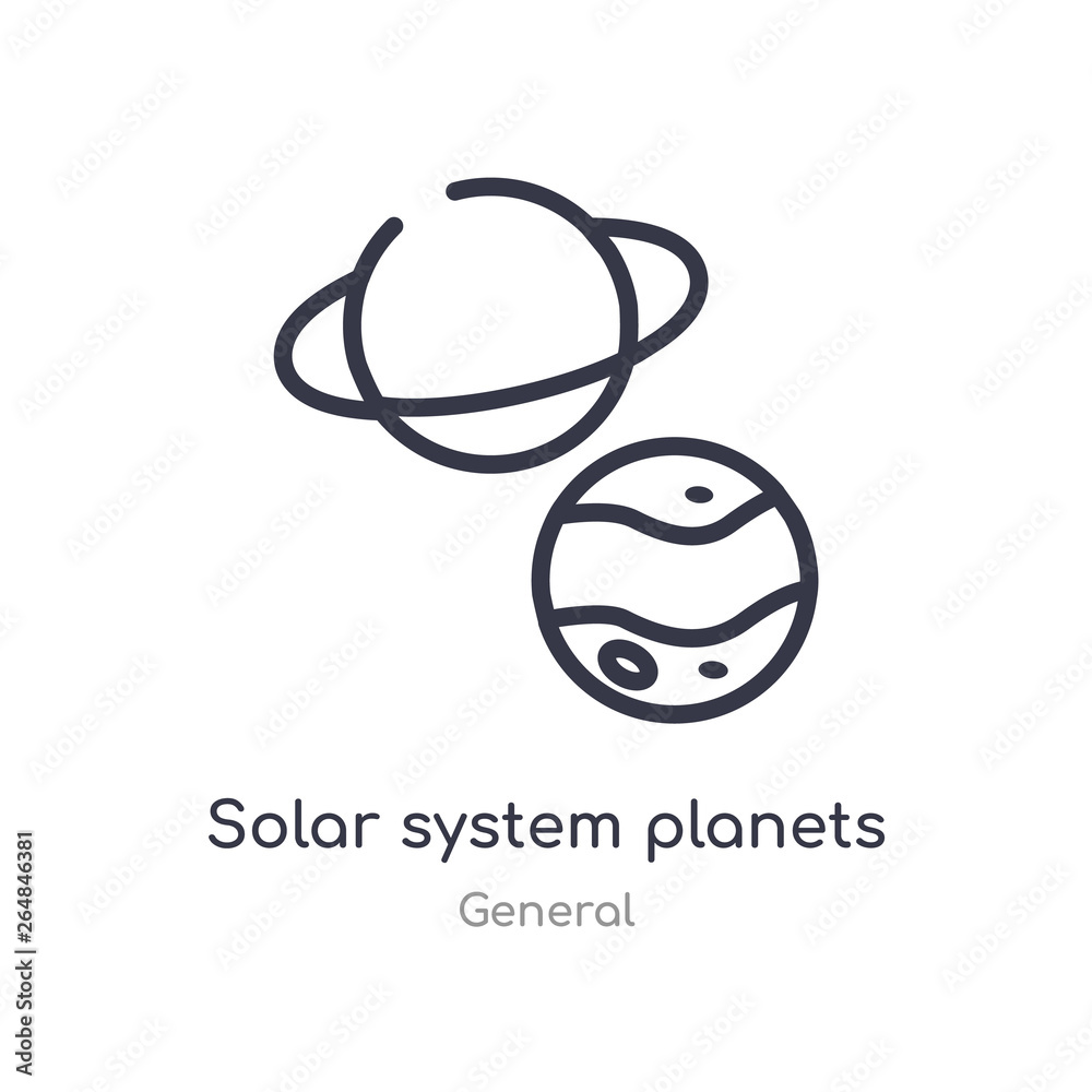 solar system planets outline icon. isolated line vector illustration ...