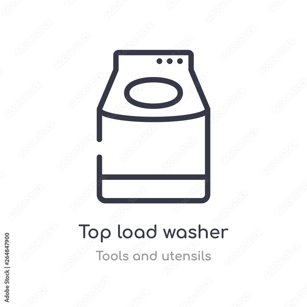 top load washer outline icon. isolated line vector illustration from ...