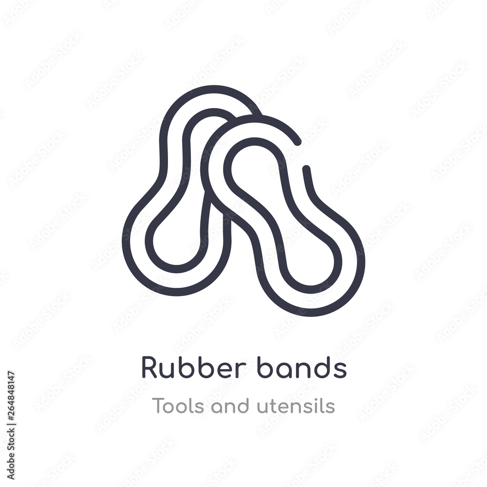 rubber bands outline icon. isolated line vector illustration from tools ...