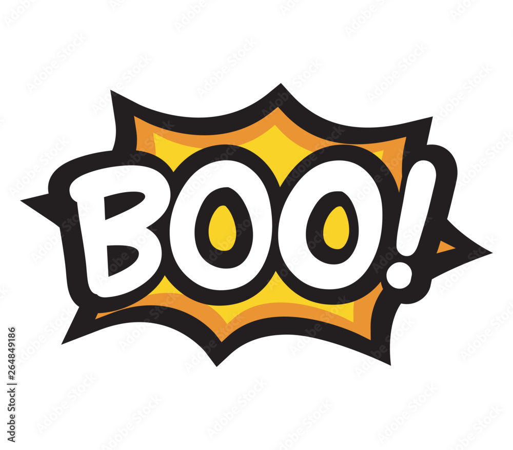 boo letters on comic text. Isolated Vector Stock Vector | Adobe Stock