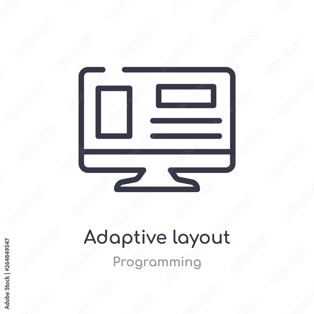 adaptive layout outline icon. isolated line vector illustration from ...