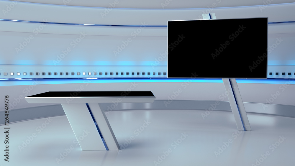 TV Virtual Studio background 3d rendering Stock Illustration | Adobe Stock