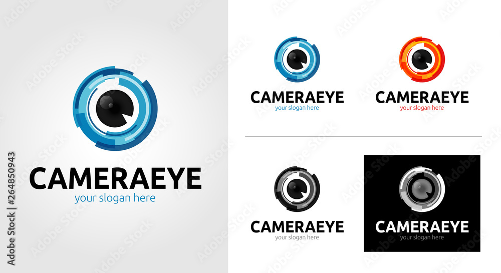 Camera Eye Logo Template Set Stock Vector | Adobe Stock