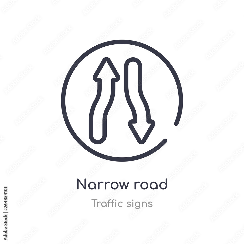 narrow road outline icon. isolated line vector illustration from ...