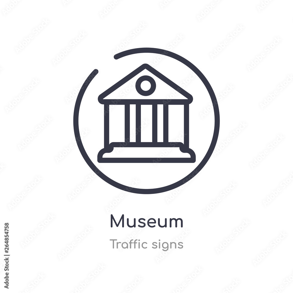 museum outline icon. isolated line vector illustration from traffic ...