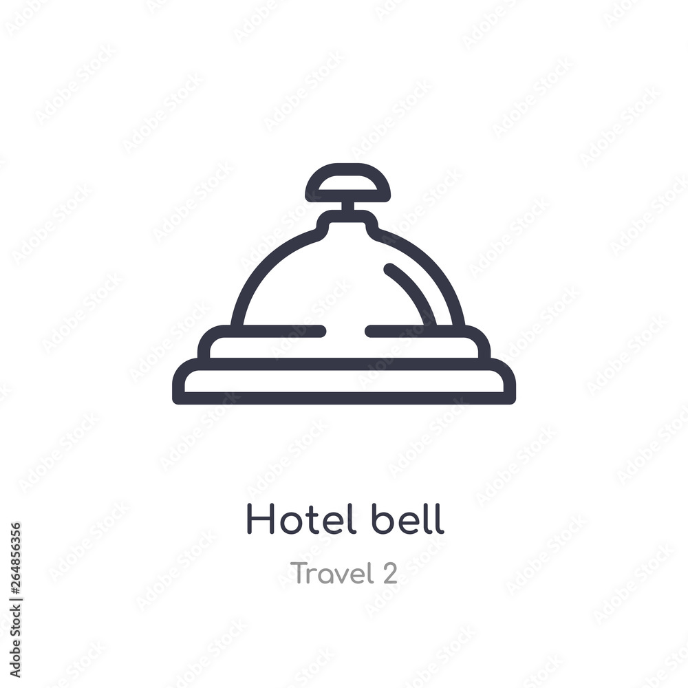 hotel bell outline icon. isolated line vector illustration from travel ...
