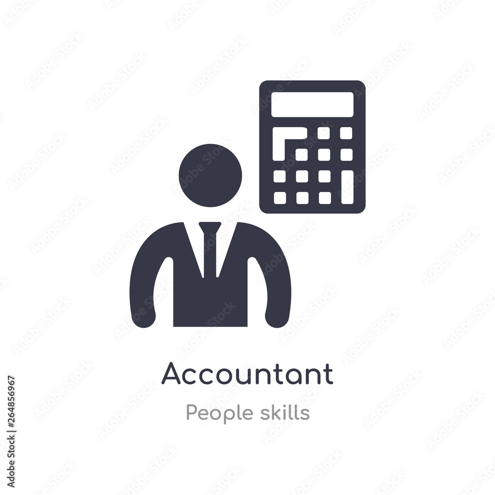 accountant outline icon. isolated line vector illustration from people ...