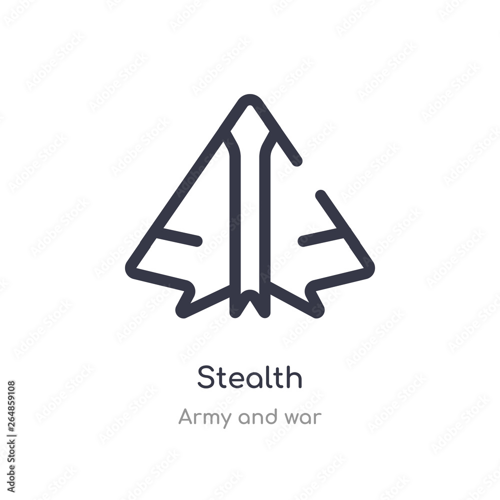 stealth outline icon. isolated line vector illustration from army and ...