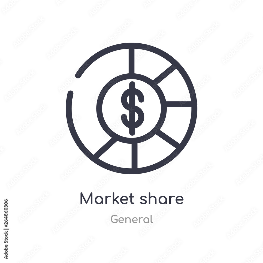market share outline icon. isolated line vector illustration from ...