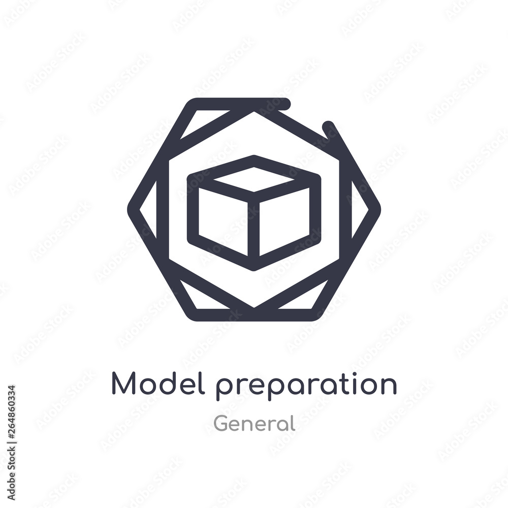 Vecteur Stock model preparation outline icon. isolated line vector ...