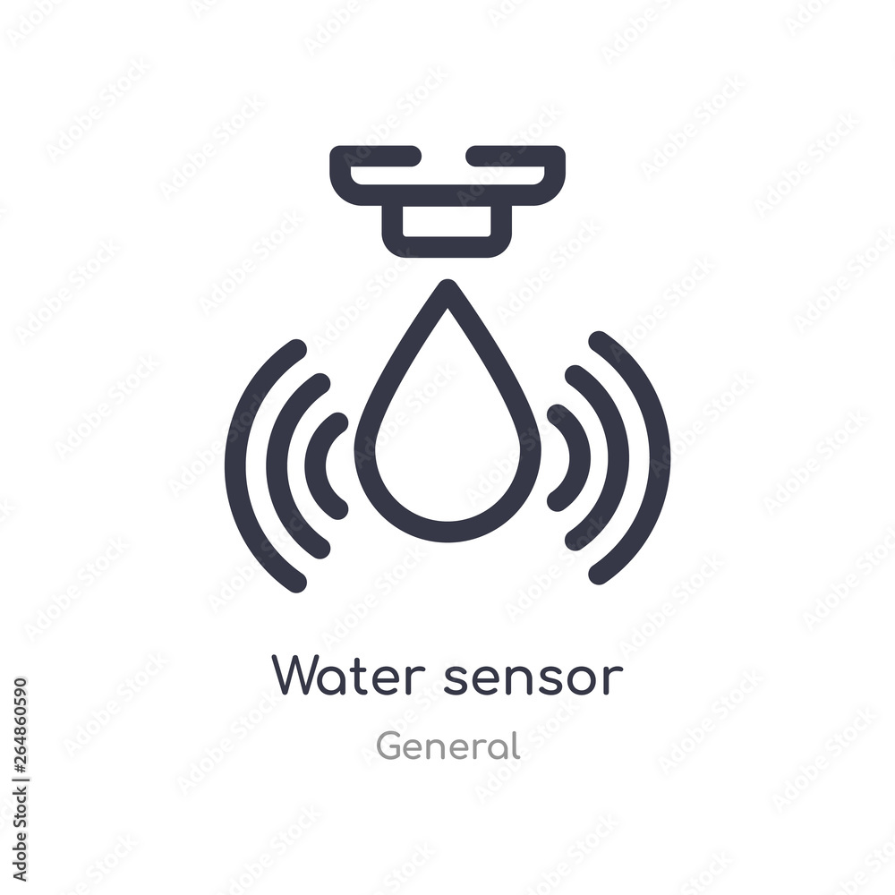 water sensor outline icon. isolated line vector illustration from ...