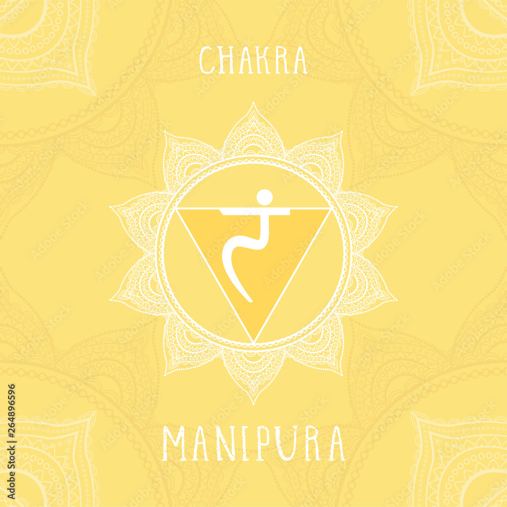 Vector illustration with symbol Manipura - Solar Plexus chakra on ...