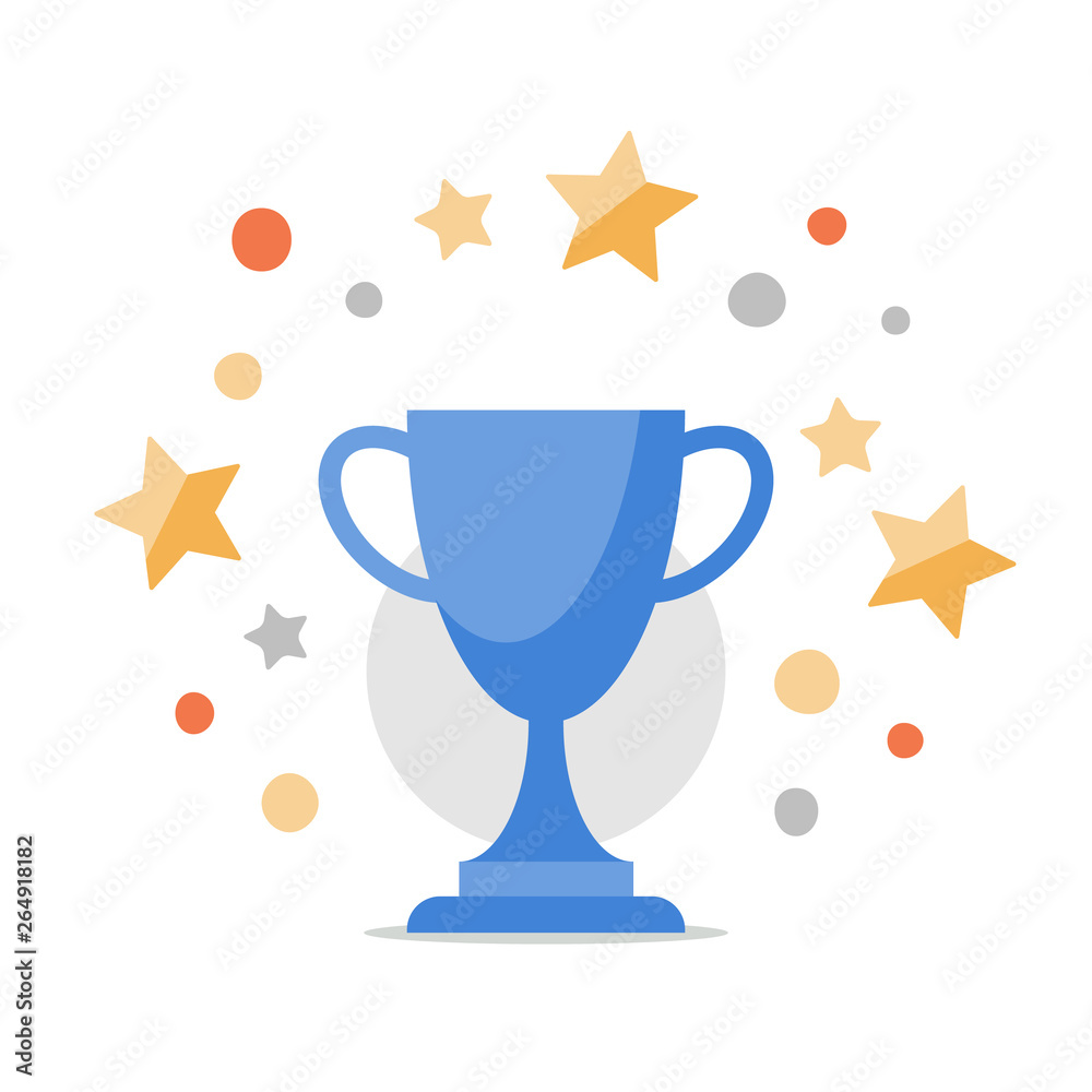 Top result, shiny trophy, reward program, game winner, best performance ...