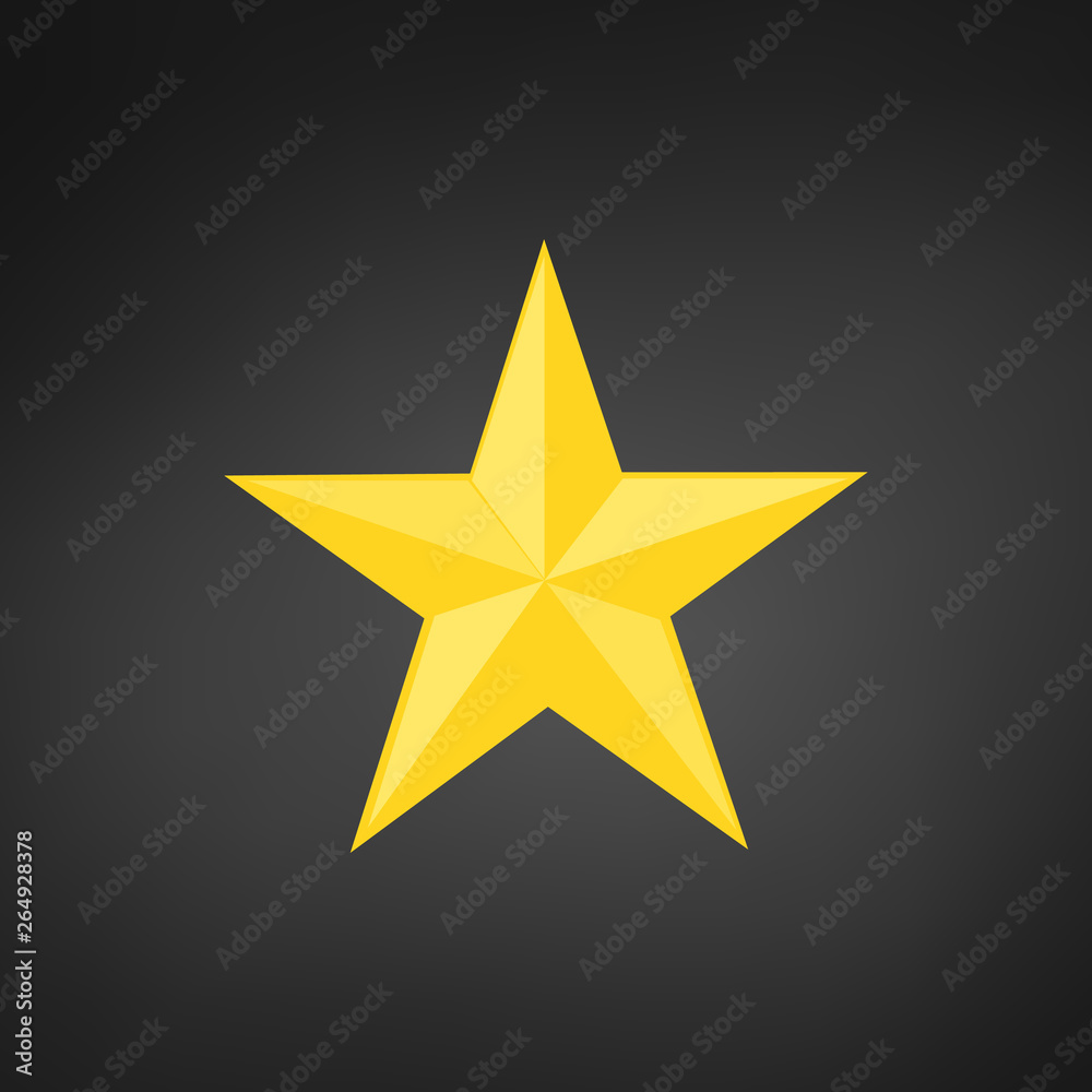 Volumetric five-pointed golden yellow star . Vector illustration ...