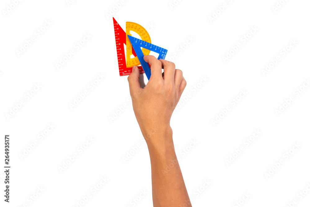 Plastic set square for geometric mathematics in mathematics class ...