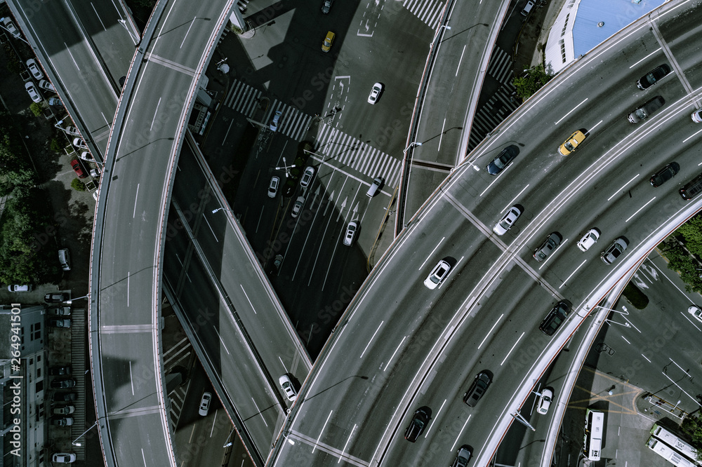 Aerial view of Nanpu Bridge Nanpu Bridge Approach Bridge in Shanghai ...