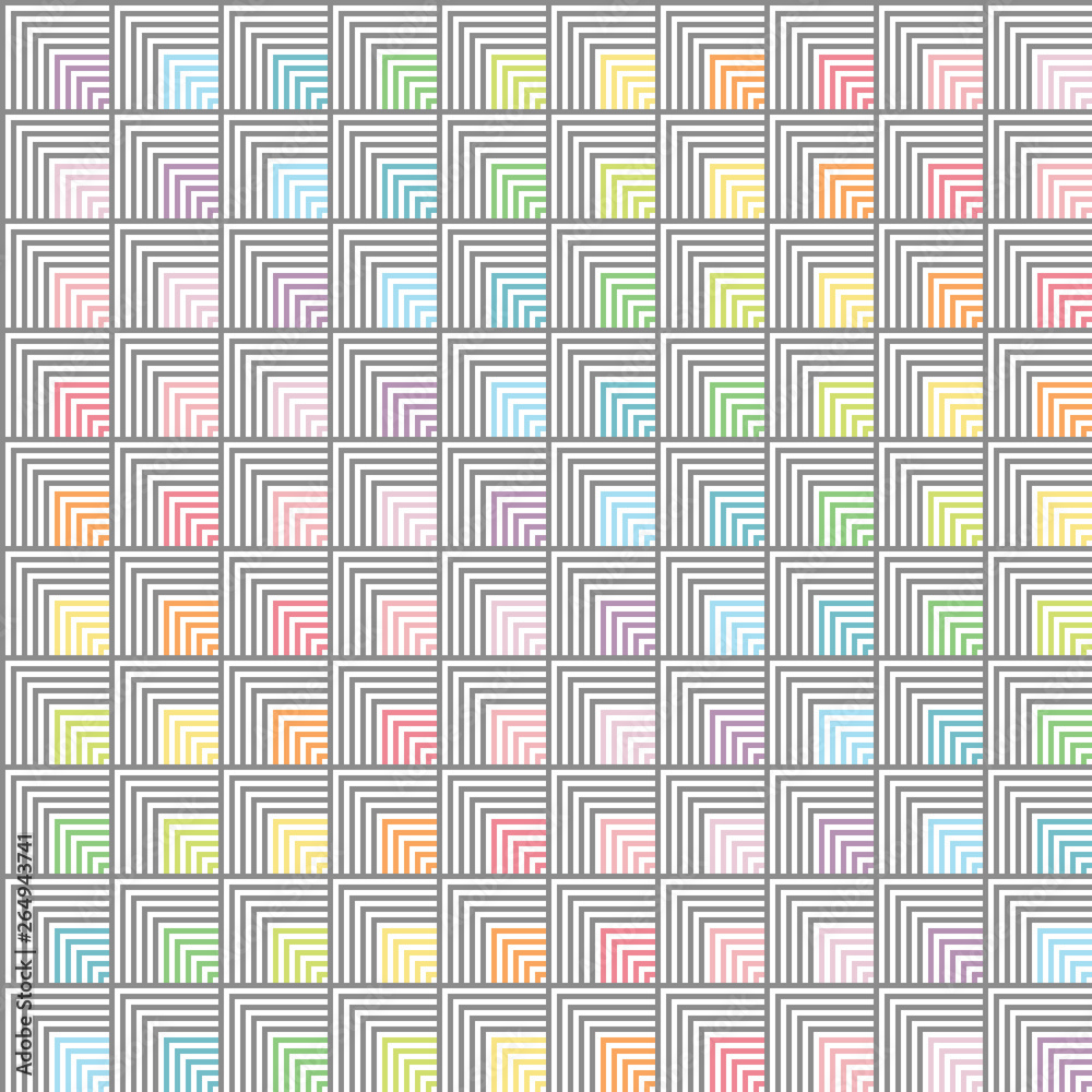 colorful lines in square shape. rainbow and pastel color concept ...