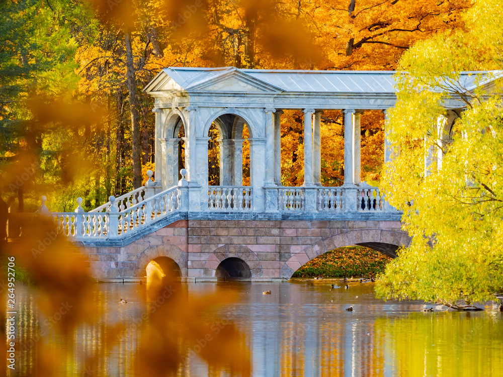 Russia. Saint-Petersburg. White bridge gallery in Pushkin. Catherine ...